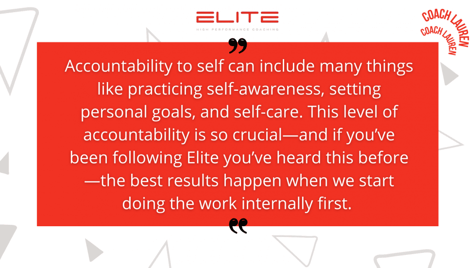 An Athlete’s Accountability to Self - Elite High Performance